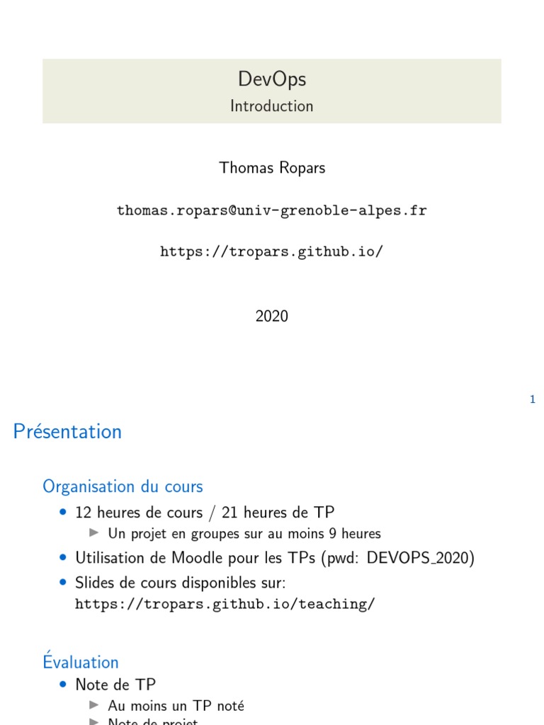 Devops 1 Introduction | PDF | Développement de logiciel | Informatique