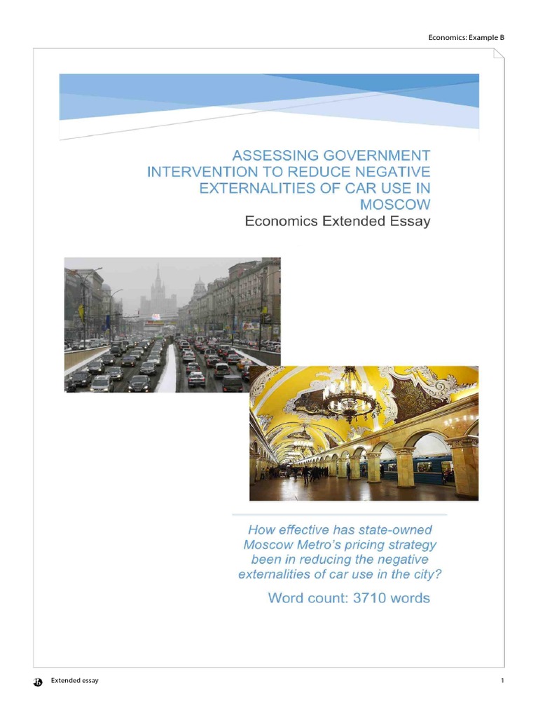 Economics: Example B: Extended Essay 1 | PDF