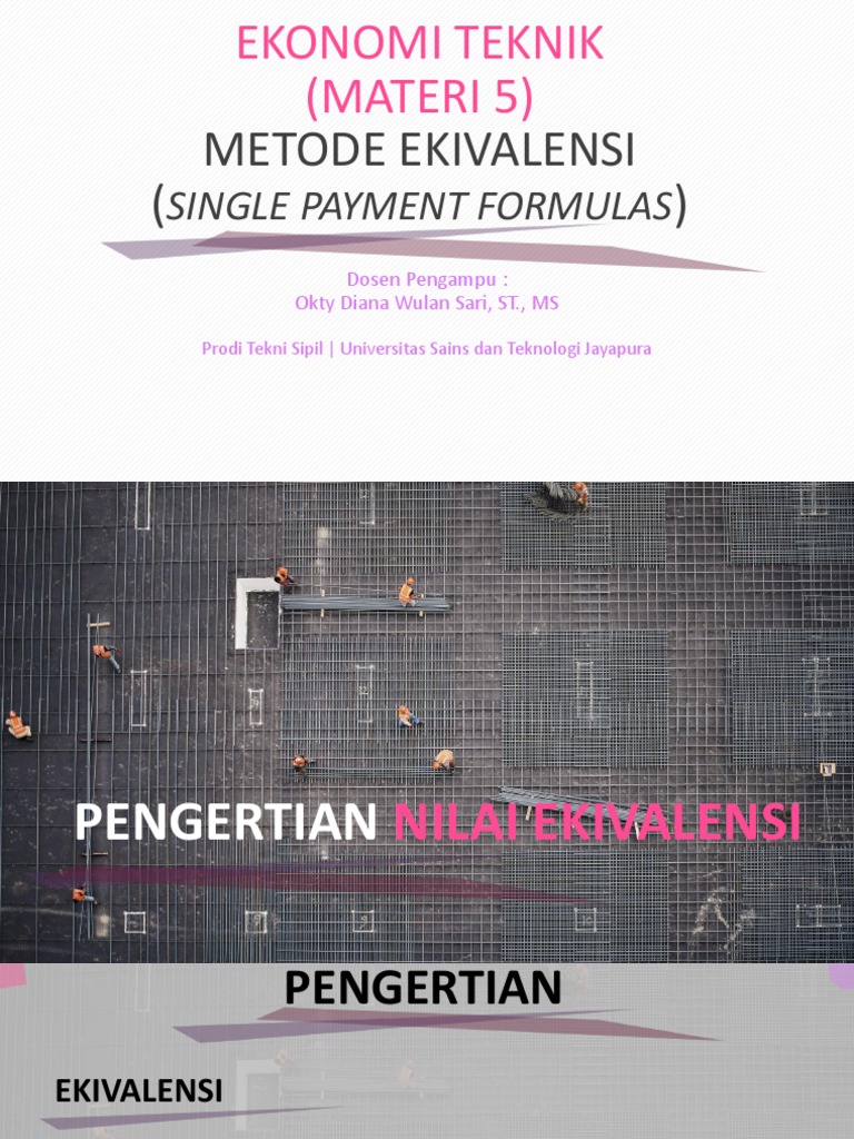 Metode Ekivalensi (Single Payment Formulas) | PDF