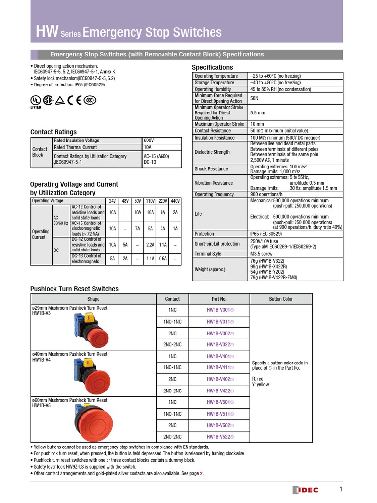 Catalog en EP5204A HW Estop | PDF | Switch | Alternating Current