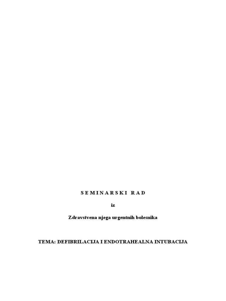 Defibrilacija I Endotrahealna Intubacija | PDF