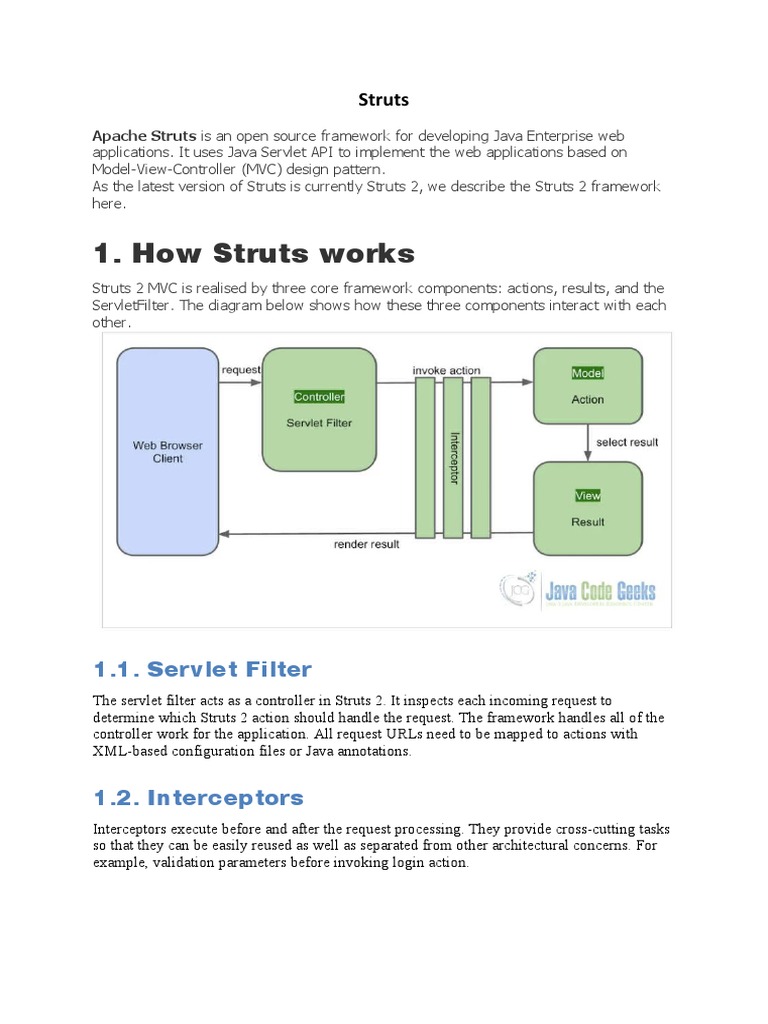 How Struts Works | PDF | Model–View–Controller | Java Servlet