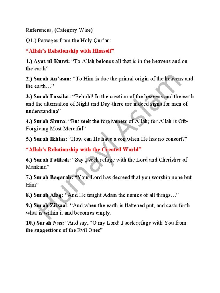 An Analysis of Quranic Passages and Their Teachings About God ...