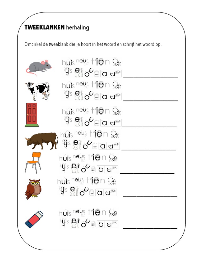 Tweeklanken Herhaling | PDF