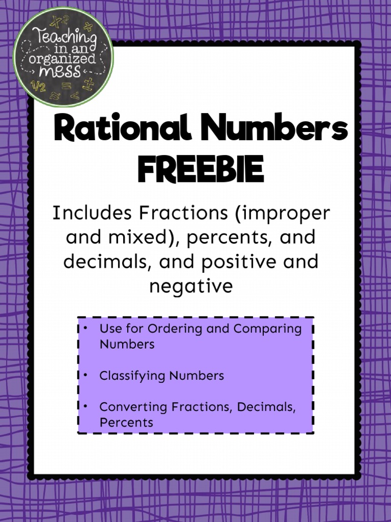 Orderingand Comparing Rational Number Cards | PDF