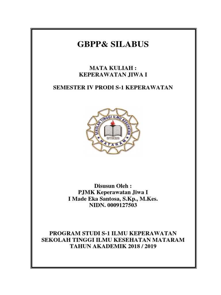 GBPP & Silabus Kep Jiwa I Reguler 14 April 2020 | PDF