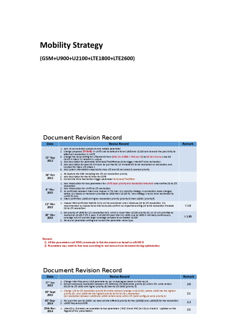 LTE Mobility Strategy - HUAWEIxx | PDF | Lte (Telecommunication) | 3 G