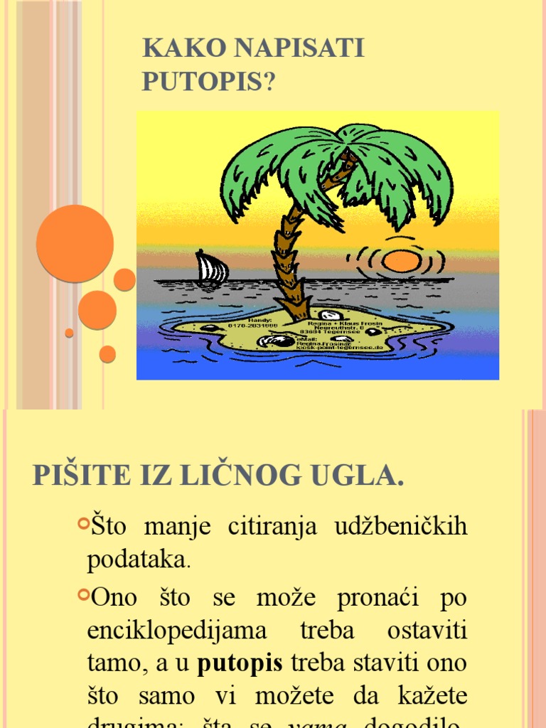 Kako Napisati Putopis | PDF