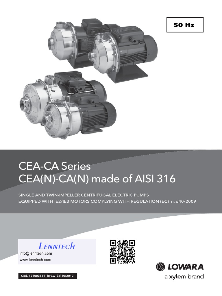 Pompa Lowara | PDF | Pump | Electric Motor