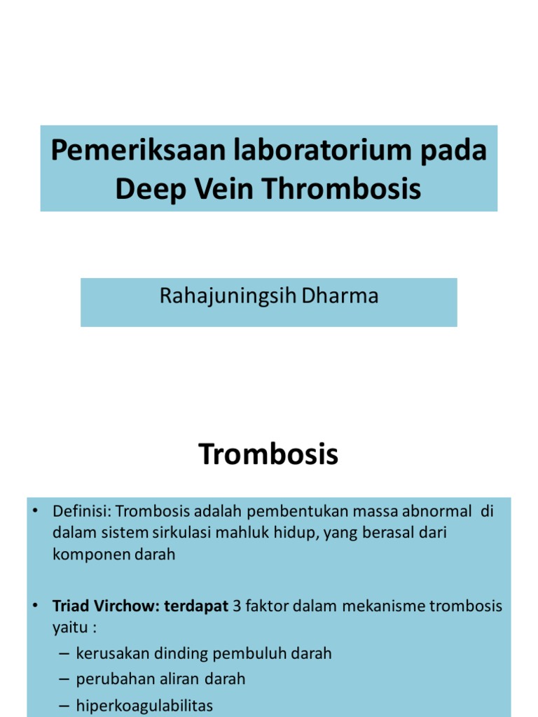Lab DVT | PDF | Coagulation | Thrombosis