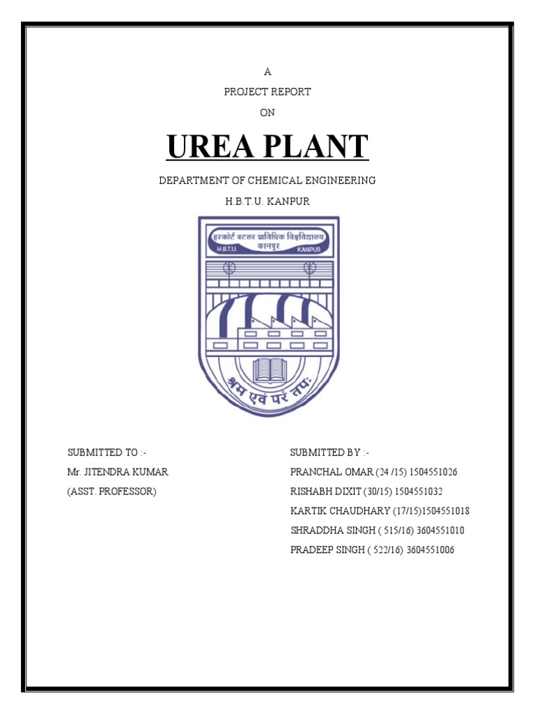 Urea Plant: A Project Report ON | PDF | Urea | Chemical Reactor