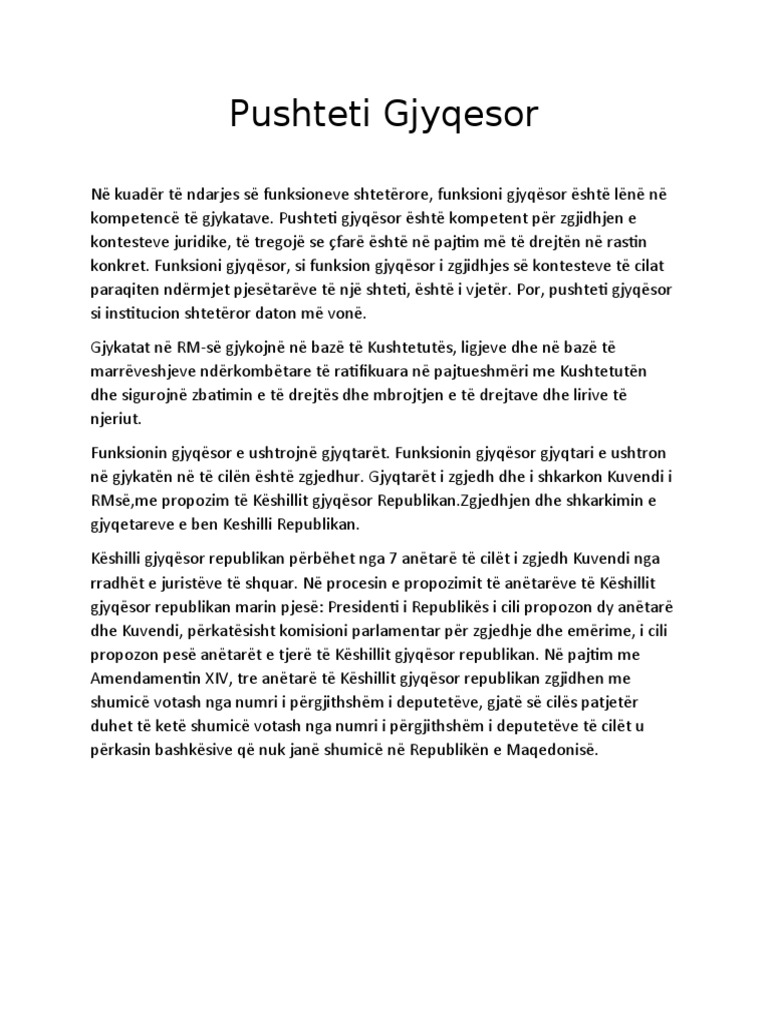 Pushteti Gjyqesor | PDF