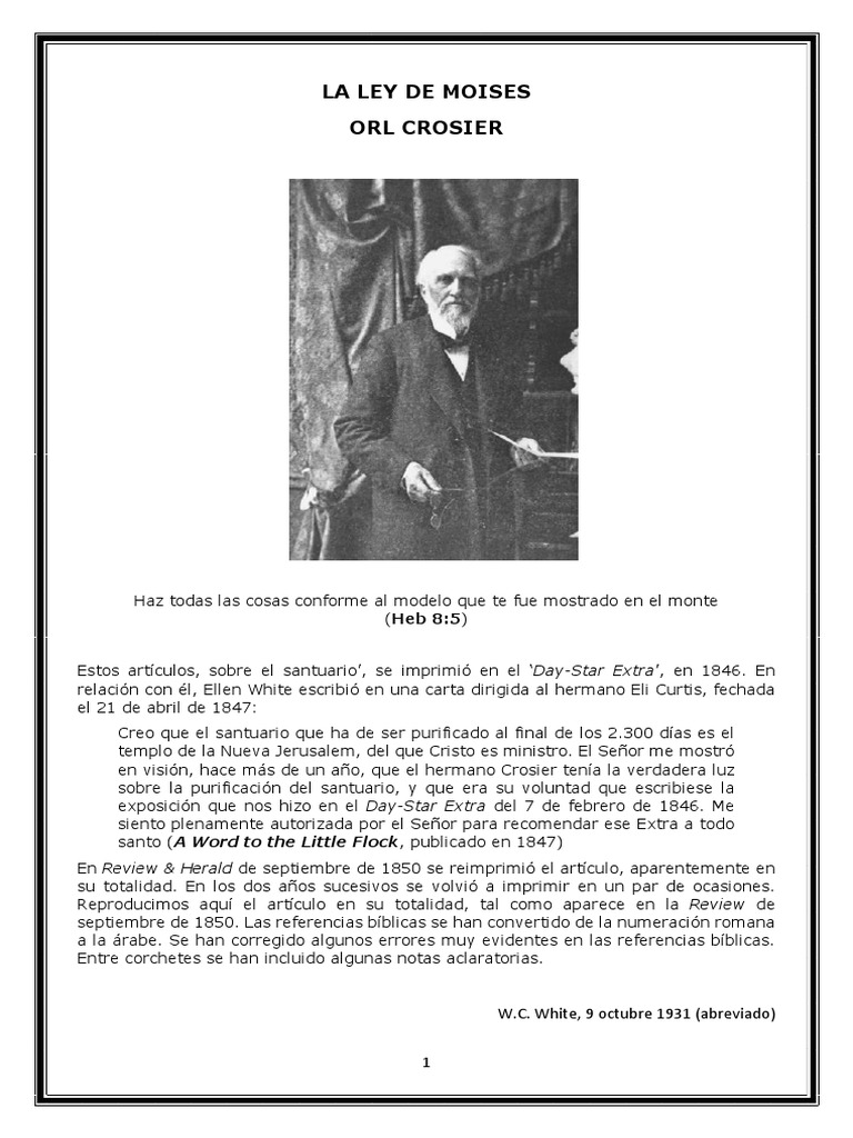 La Ley de Moises - Orl Crosier | PDF | Sacerdote | Santo de los santos