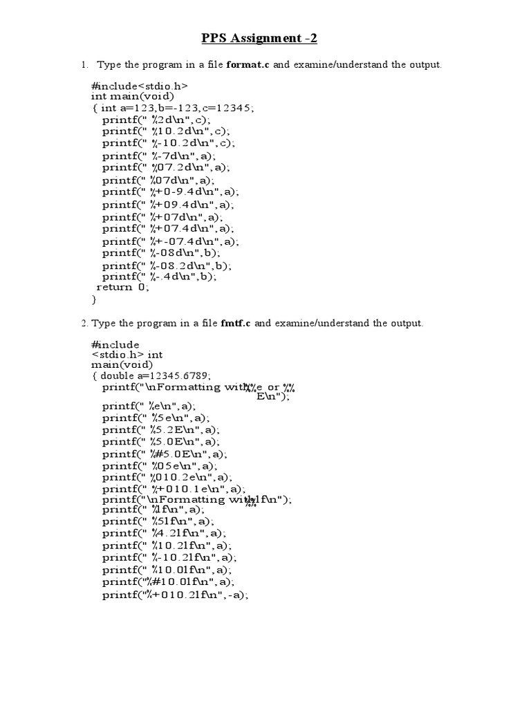 PPS Assignment-2 | PDF