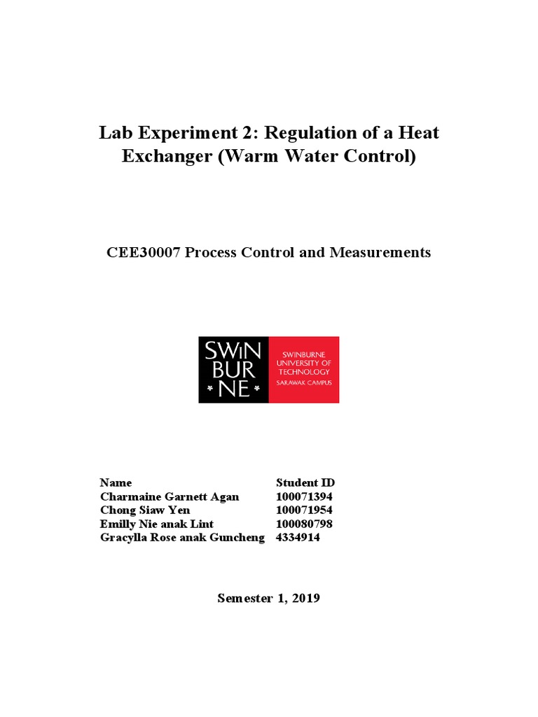 Experiment 2 - Warm Water Control | PDF | Control Theory | Systems Theory