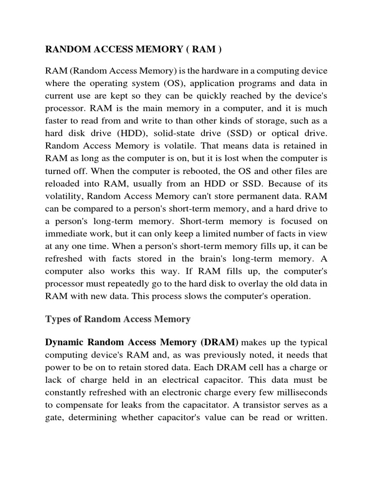 An In-Depth Look at RAM and ROM: Understanding the Differences Between Volatile and Non-Volatile ...