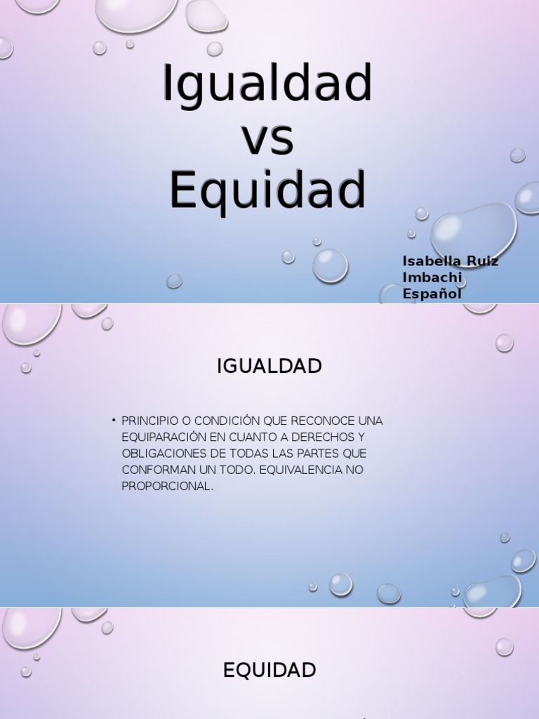Igualdad Vs Equidad | PDF
