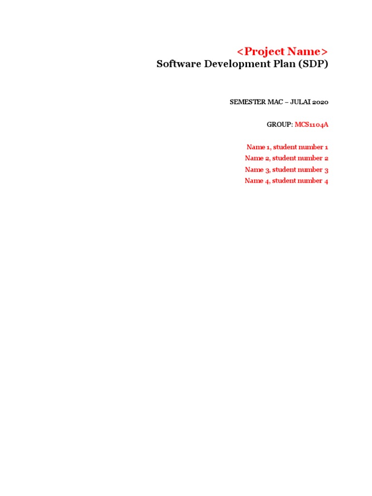 ITS332 SDP Template | Download Free PDF | Software Development | System