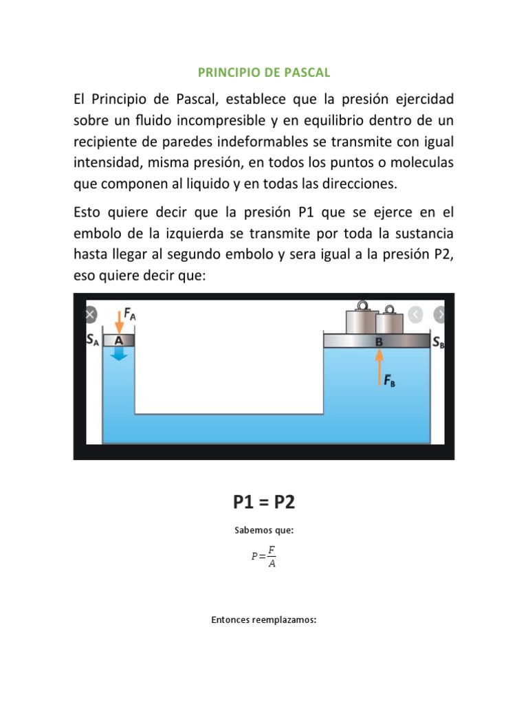 Pricipio de Pascal (1) Uniminuto | PDF | Gases | Física Aplicada e Interdisciplinaria