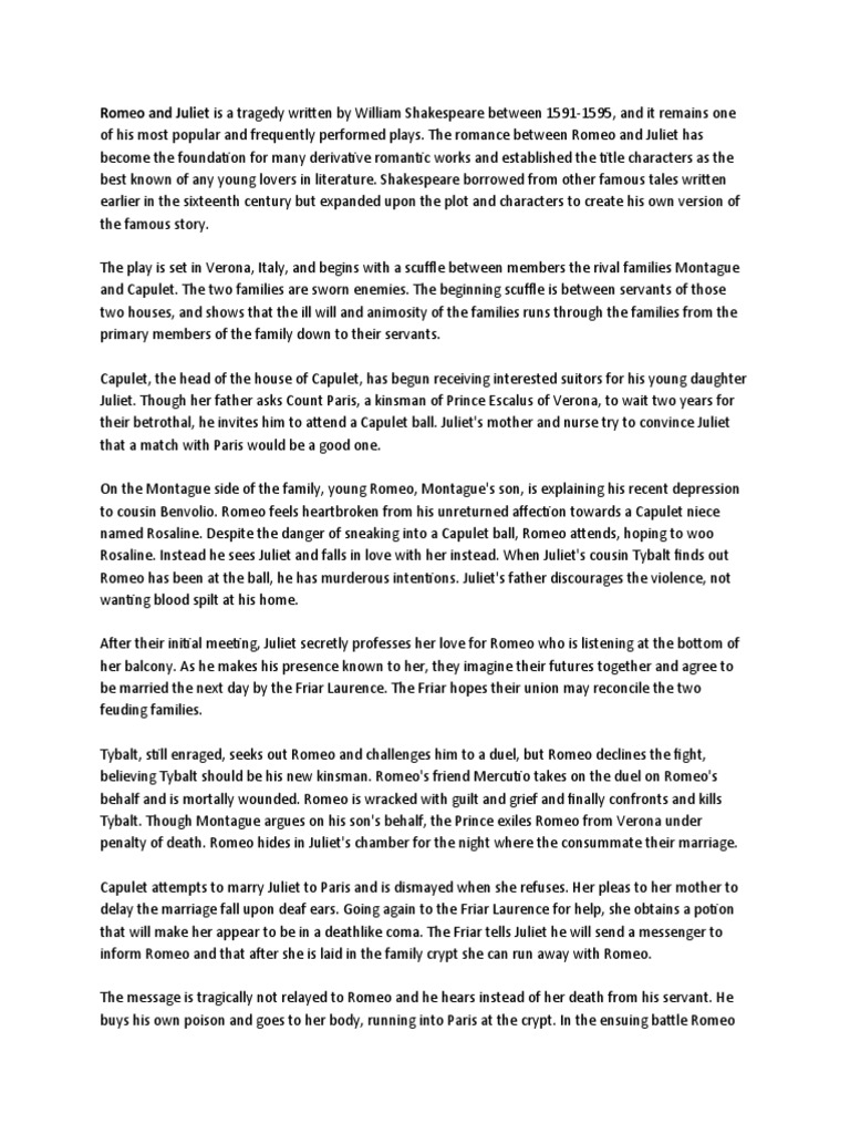 A Tale of Star-Crossed Lovers: Tragedy and Reconciliation in ...