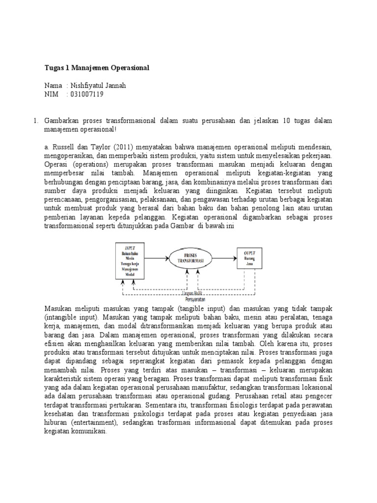 Revisi Tugas 1 Manajemen Operasi | PDF
