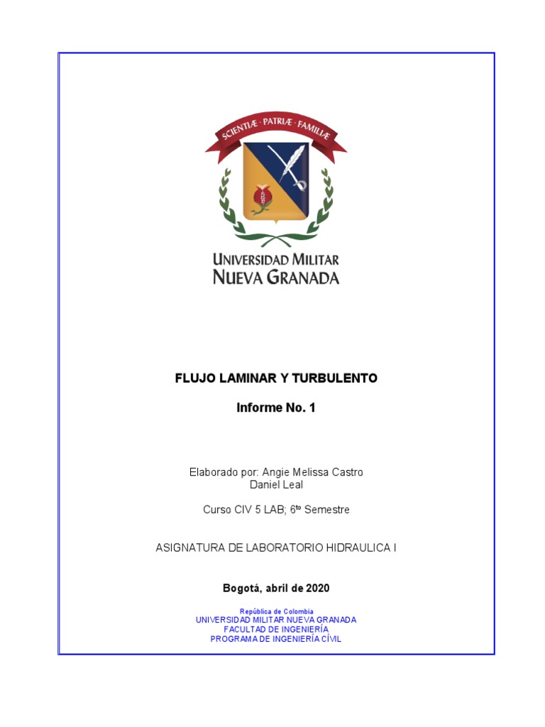 Análisis de Flujo Laminar y Turbulento | PDF | Numero Reynolds | Flujo laminar