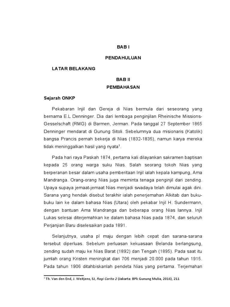 Sejarah Gereja Onkp | PDF