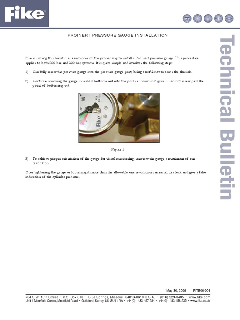 Proinert Pressure Gauge Installation | PDF