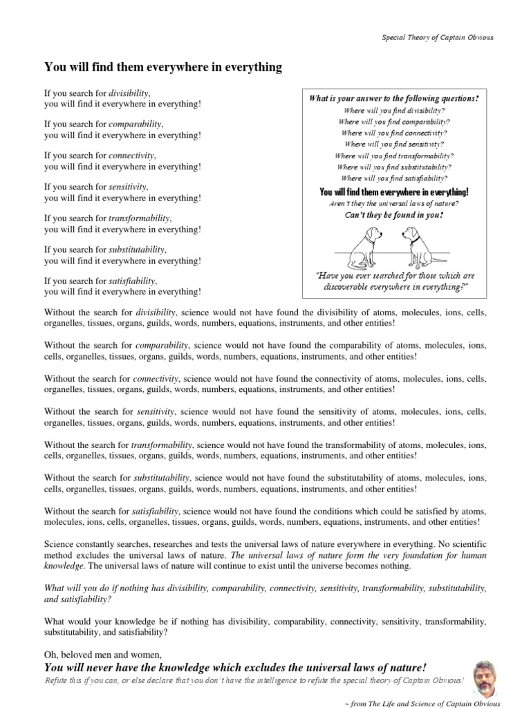 Special Theory of Captain Obvious | PDF | Organ (Anatomy) | Science