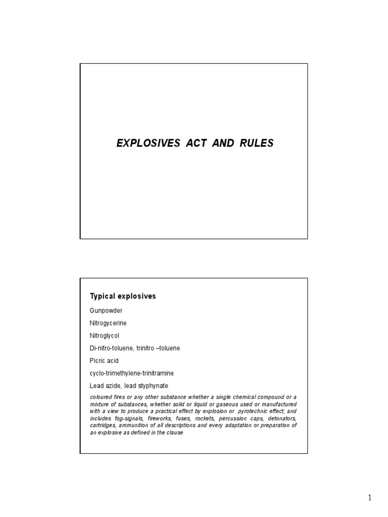 1 Explosive Act | PDF | Gunpowder | Fireworks