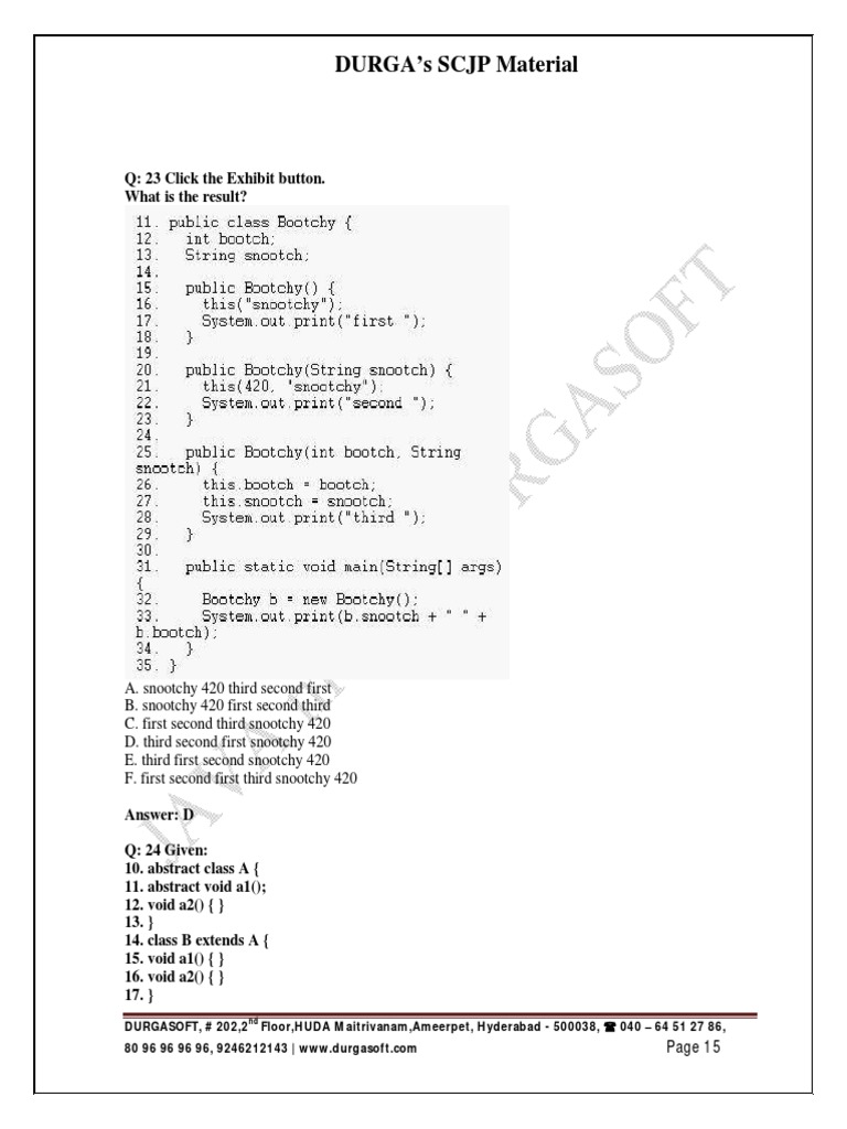 SCJP Exam Practice Questions | PDF | Technology & Engineering