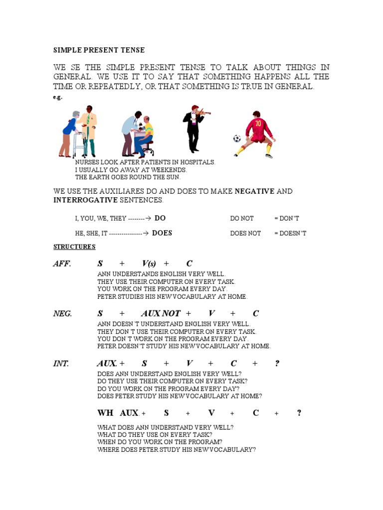 Simple Present Tense | PDF | English Language | Morphology