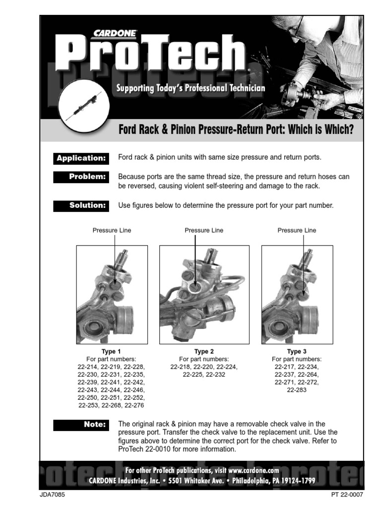 Ford Rack & Pinion Port Guide | PDF | Home & Garden | Computers