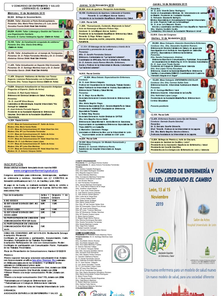 PROGRAMA V CONGRESO AEES TRIPTICO v5 | PDF | Enfermería | Empleo