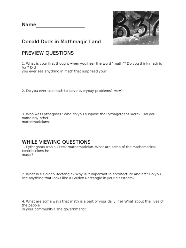 Donald Duck Worksheet | PDF