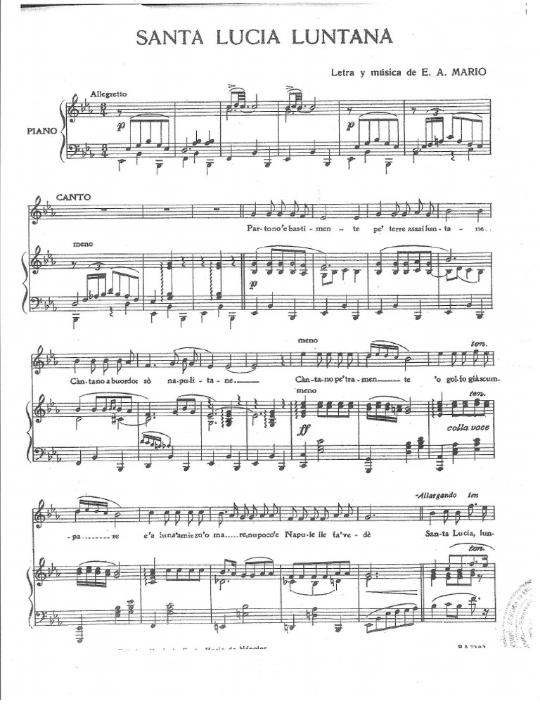 Santa Lucia Luntana PDF | PDF