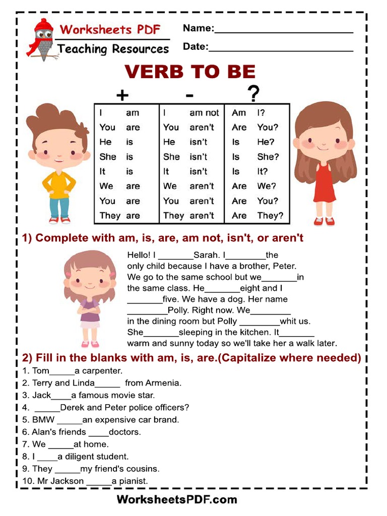To Be - Worksheets | PDF