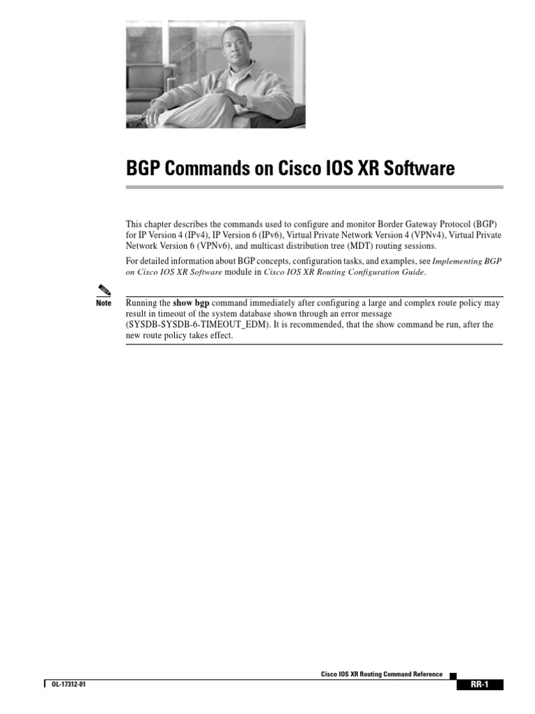 IOS XR BGP Commands PDF | PDF | I Pv6 | Ip Address