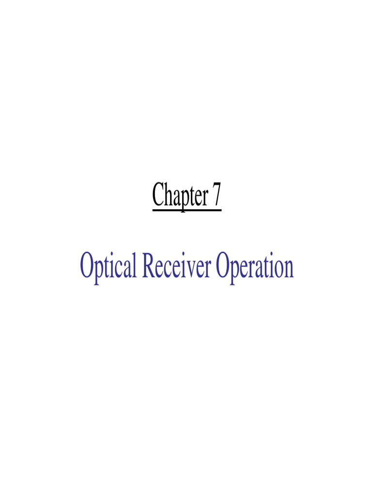 Optical Receiver Operation Optical Receiver Operation | Download Free ...