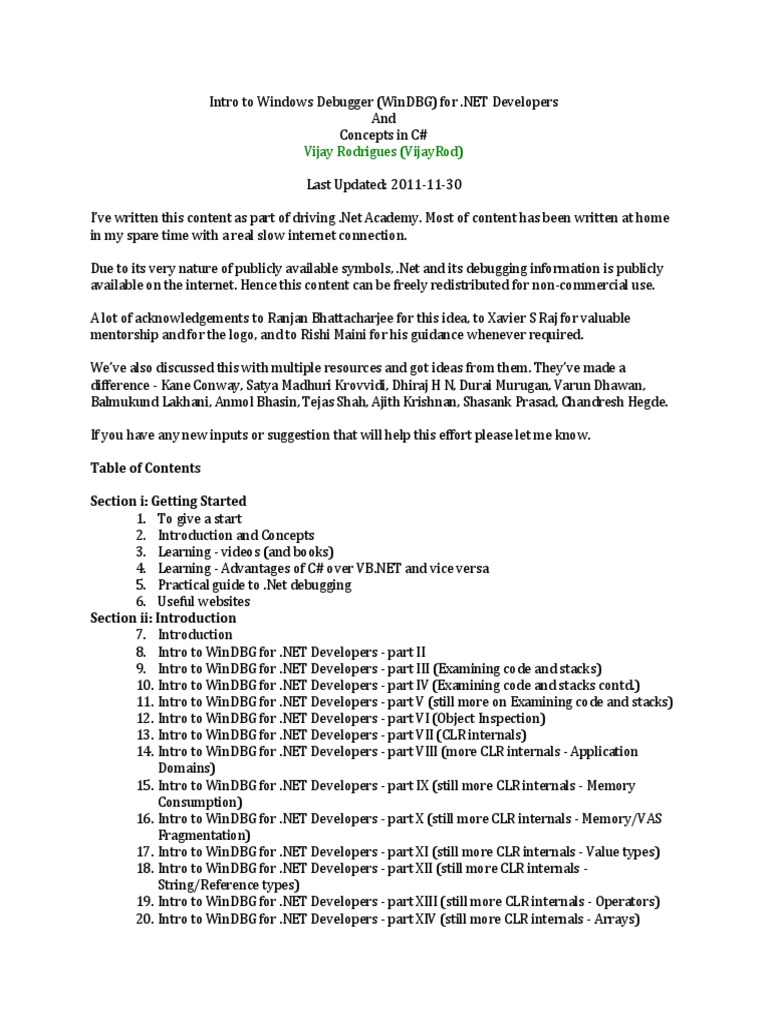 NET - Debugging With WinDbg | PDF | Thread (Computing) | Process (Computing)