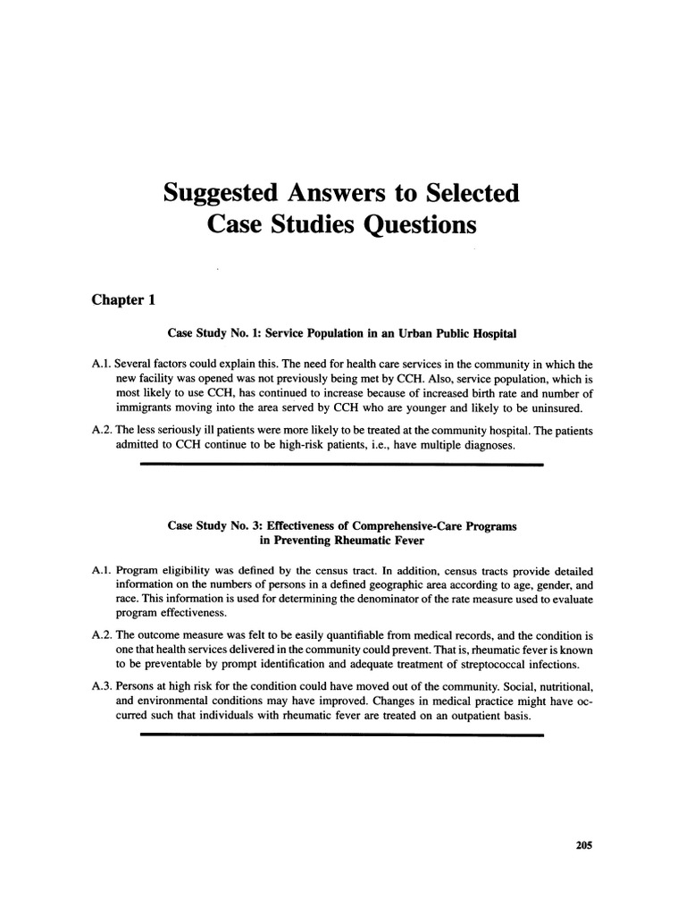 Suggested Answers To Selected Case Studies Questions | Download Free ...