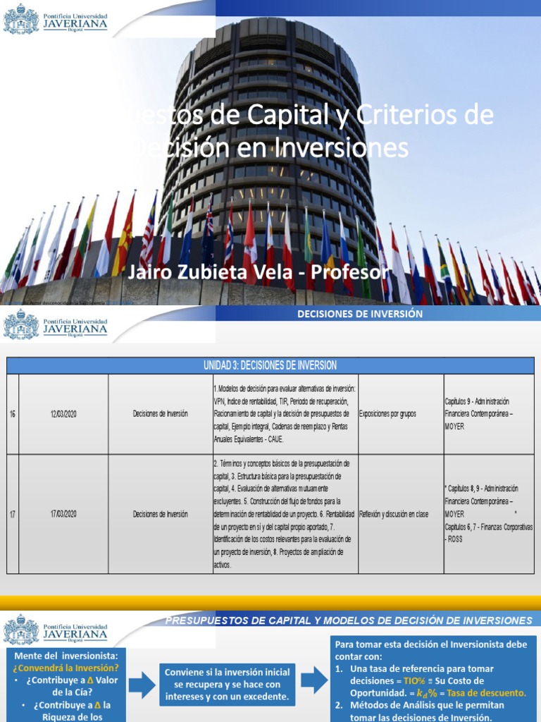 Presupuesto de Capital-Análisis de FE y Criterios de decisión | PDF | Tasa interna de retorno ...