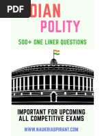 1000 - Polity One Liner | PDF | Politics Of India | Social Institutions