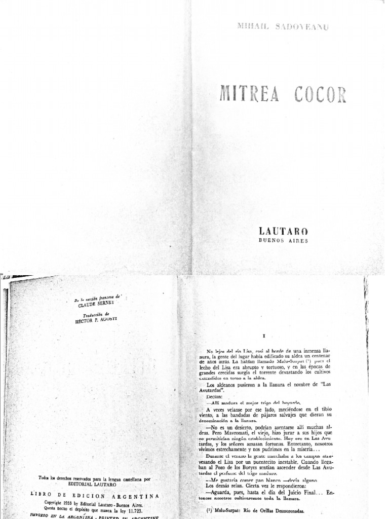 Mitrea Cocor, Mihai Sadoveanu | PDF