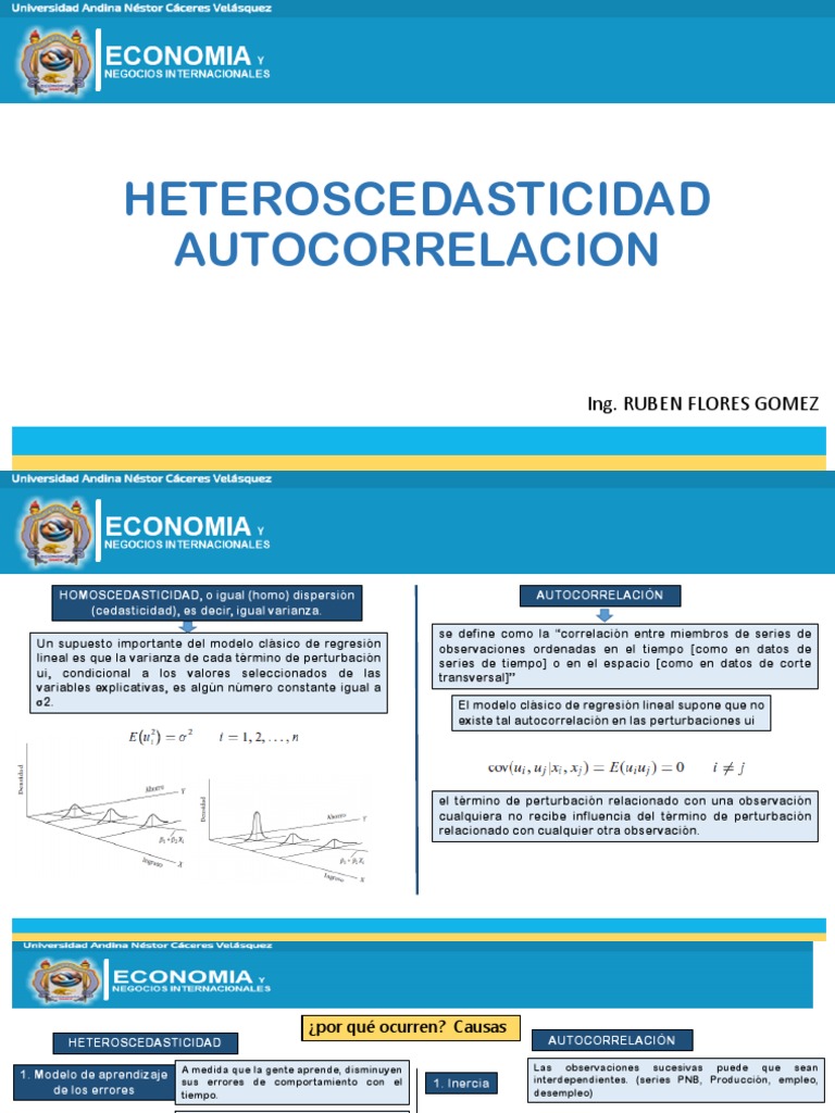 Autocorrelacion y Heteroscedasticidad | PDF | Análisis estadístico | Enseñanza de matemática