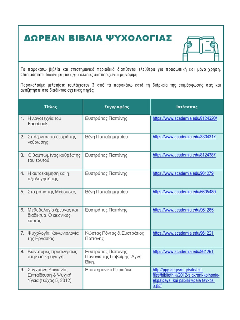 ΔΩΡΕΑΝ-ΒΙΒΛΙΑ-ΨΥΧΟΛΟΓΙΑΣ.pdf | PDF