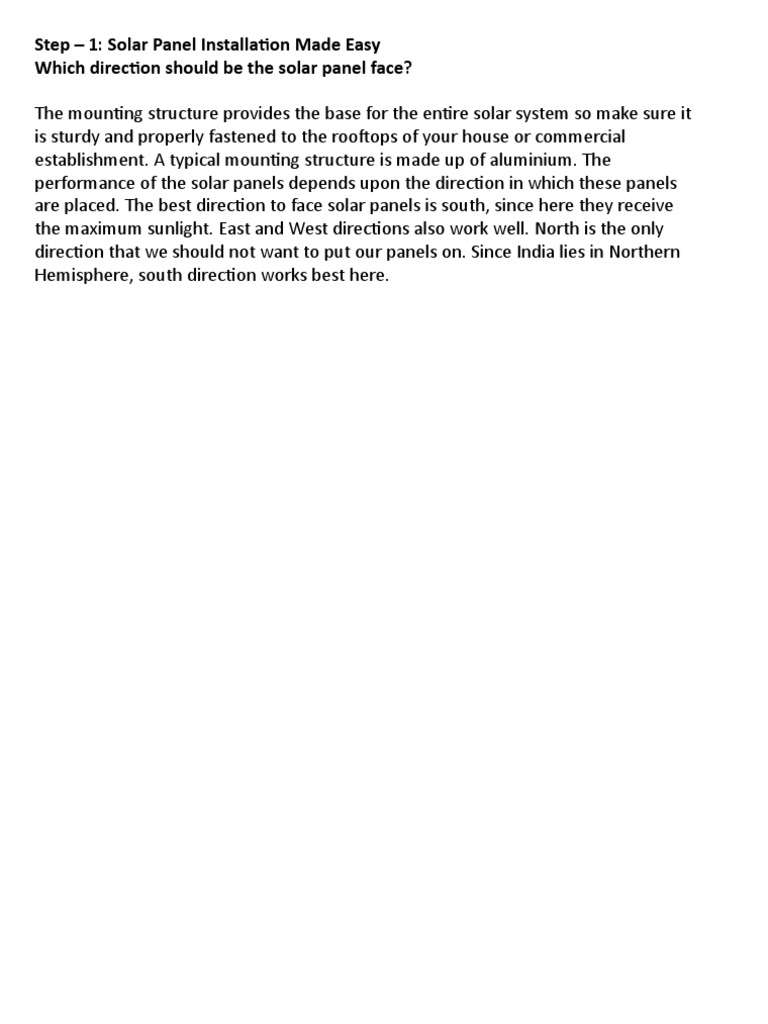 Step - 1: Solar Panel Installation Made Easy Which Direction Should Be ...