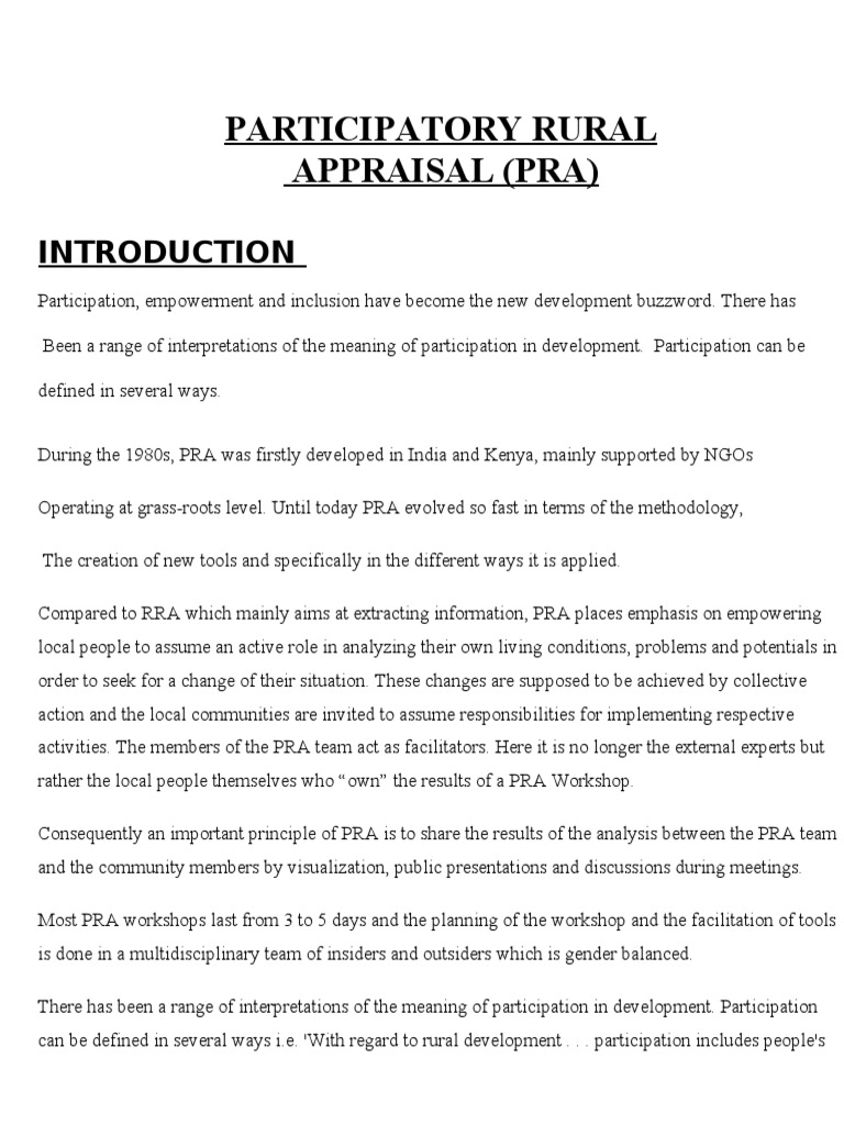Assignment PRA | PDF | Empowerment | Focus Group