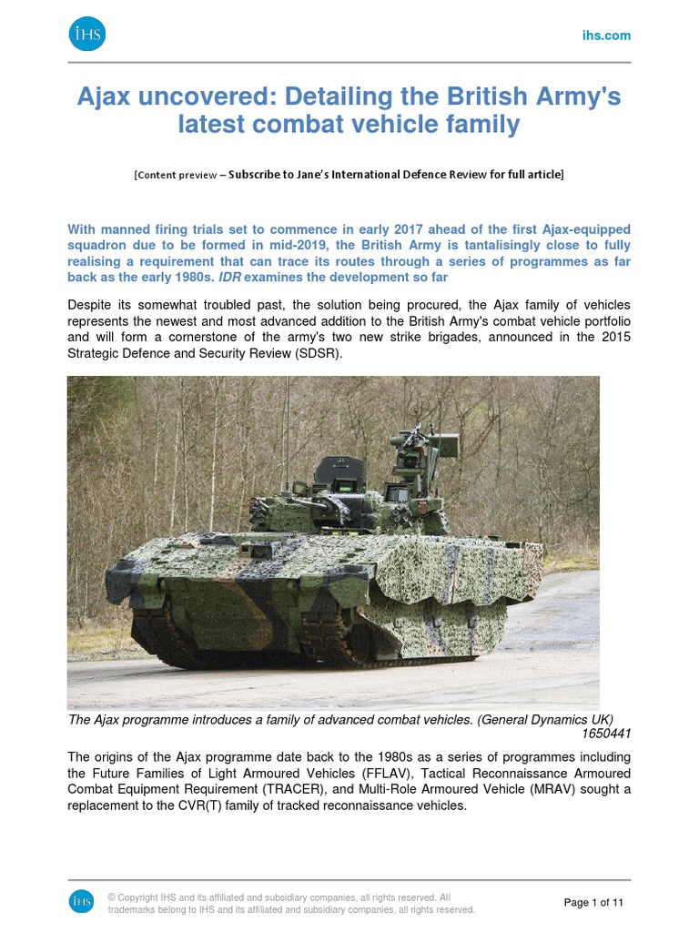 Ajax Uncovered: Detailing The British Army's Latest Combat Vehicle ...