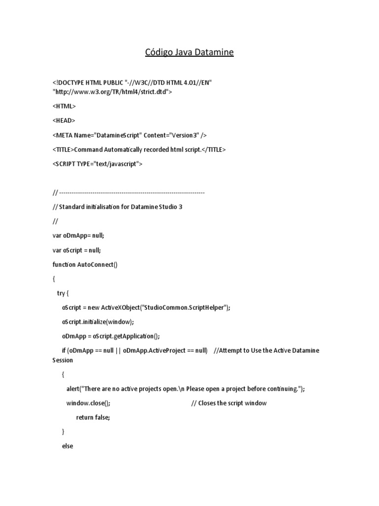 Código Java Datamine | PDF | Computing And Information Technology